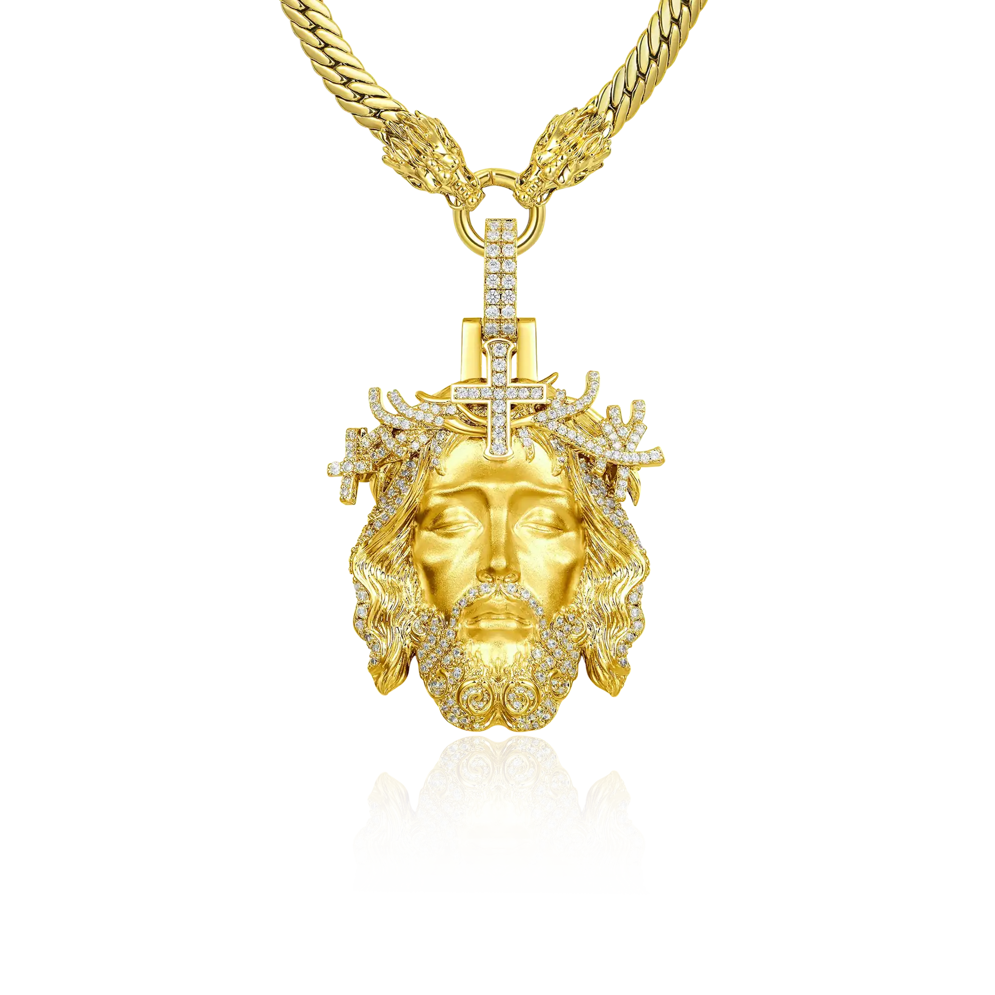14K Gold Men's Sovereign Jesus Chain & Pendant Set – APORRO® EUROPE